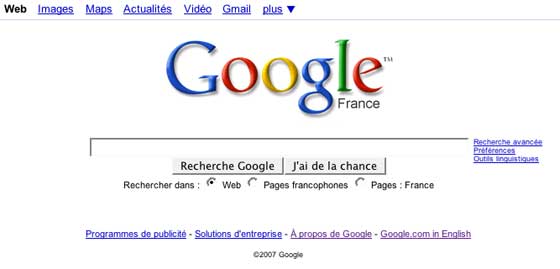 Nouvelle page d'accueil pour Google France - Actualité Abondance