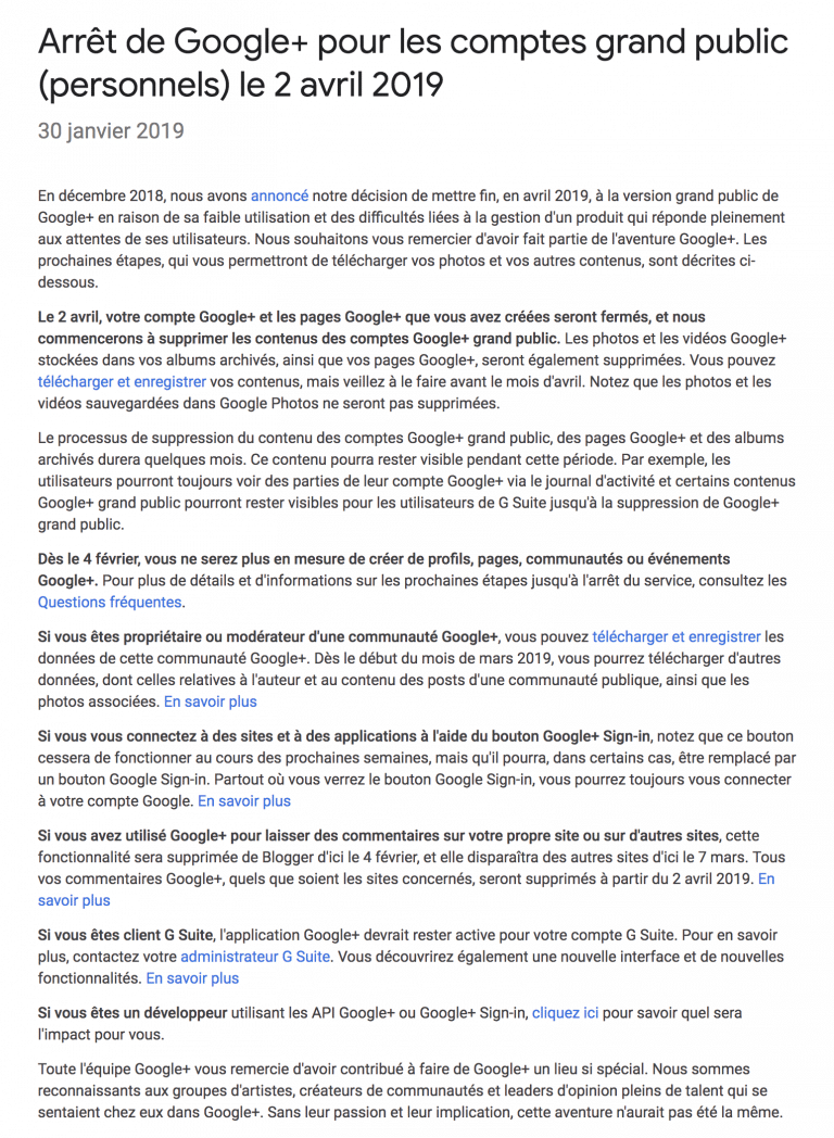 Google+ fermera définitivement ses portes le 2 avril - Abondance