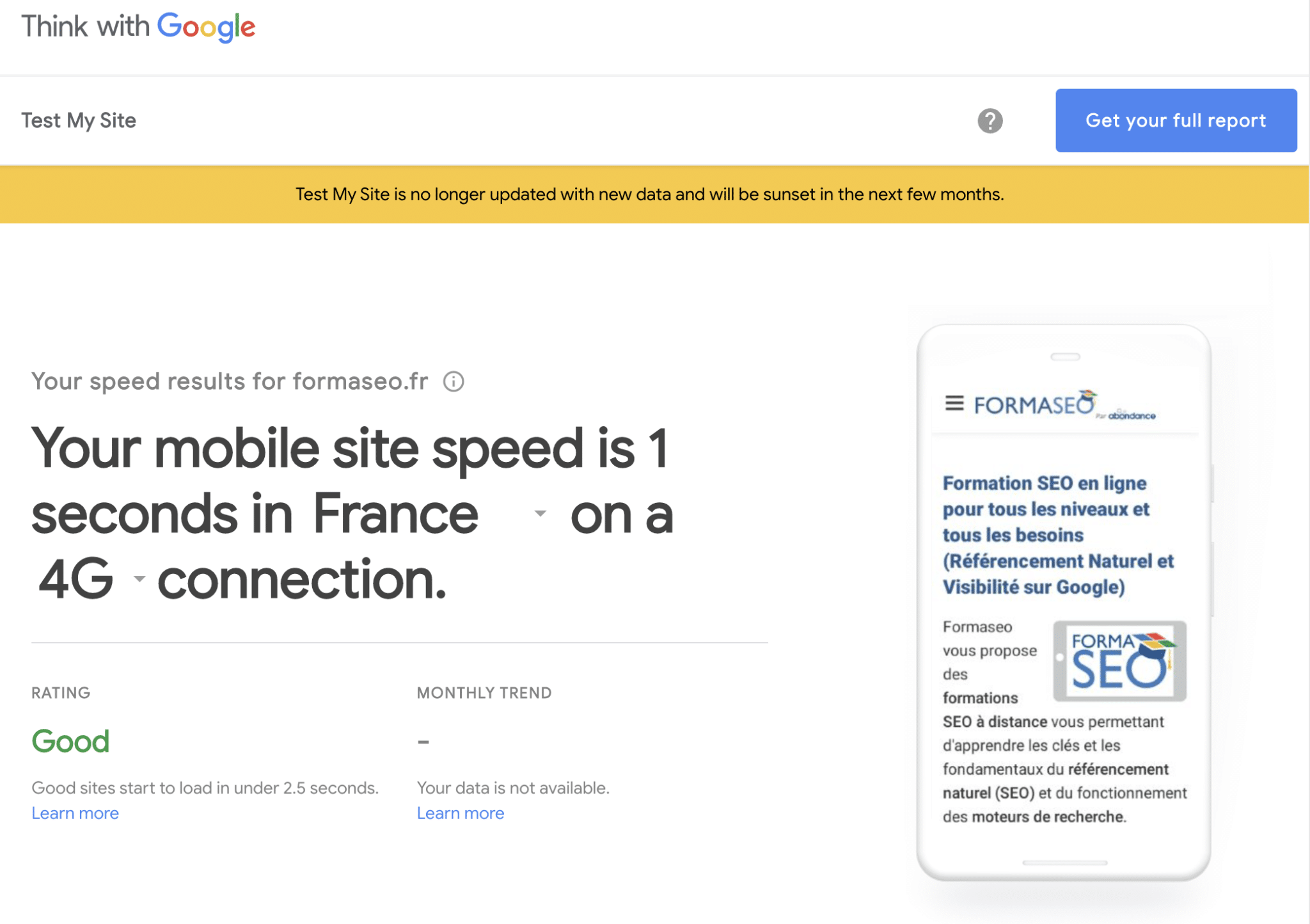 L'outil Google Test my Site va bientôt disparaître - Abondance