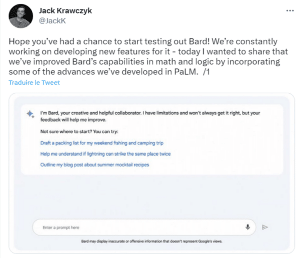Google Bard : amélioration de ses capacités logiques grâce à PaLM | sur ...